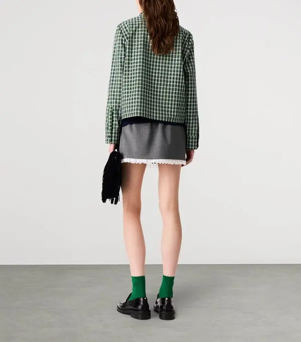 Maje Cotton Check Embellished Shirt