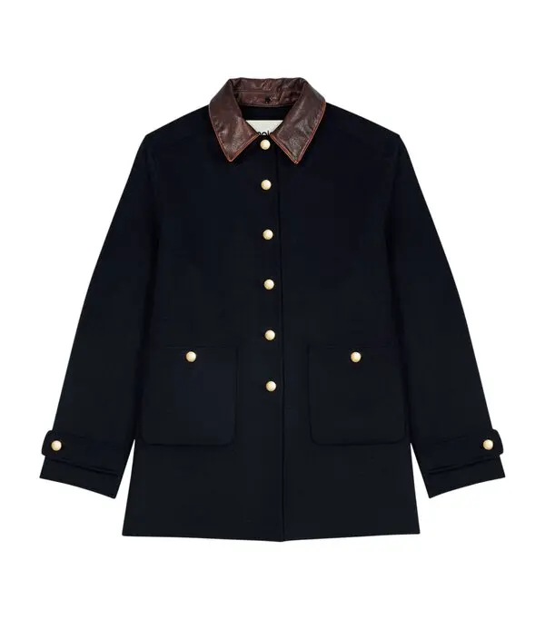 Maje Wool-blend Collared Jacket