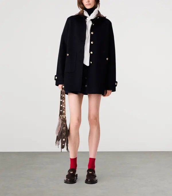 Maje Wool-blend Collared Jacket