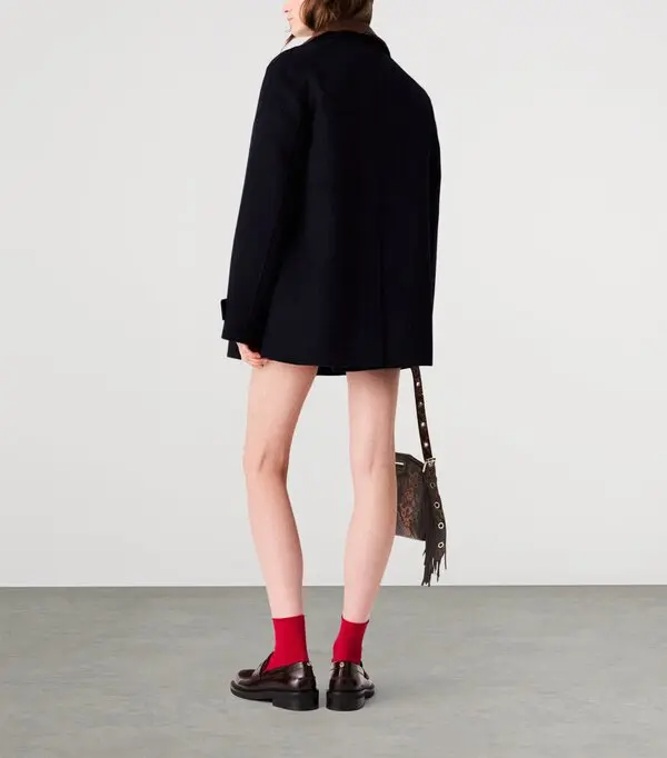 Maje Wool-blend Collared Jacket