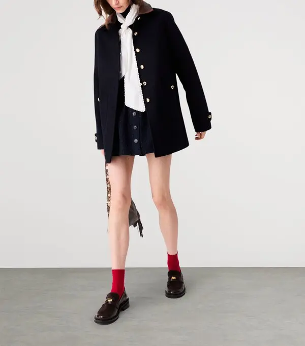 Maje Wool-blend Collared Jacket
