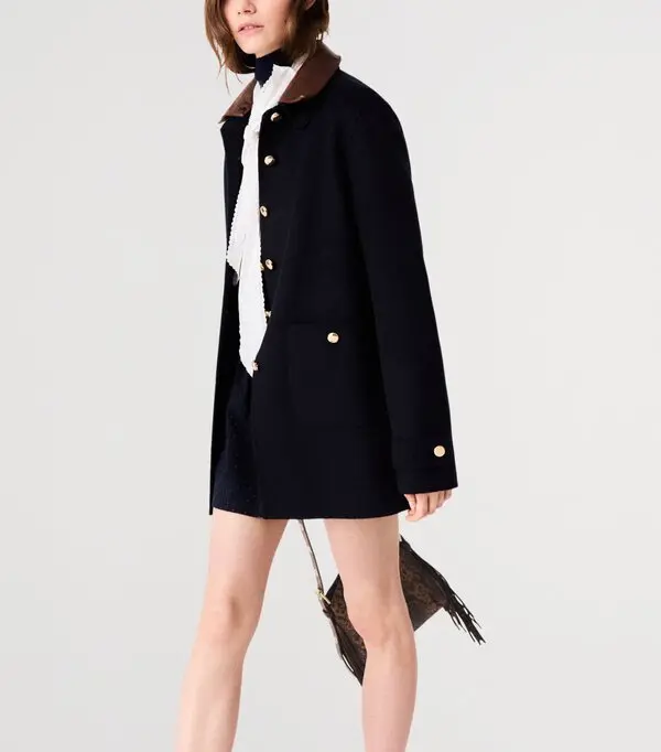 Maje Wool-blend Collared Jacket
