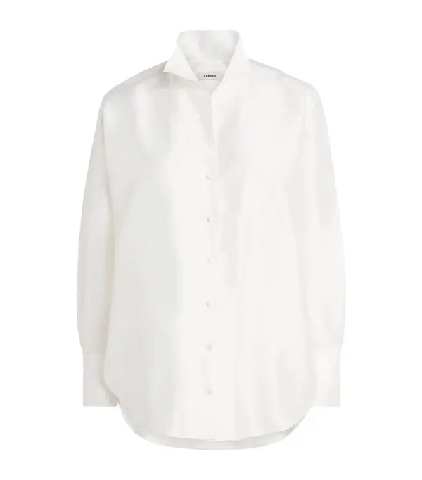 Sandro Silk Satin Oversized Shirt