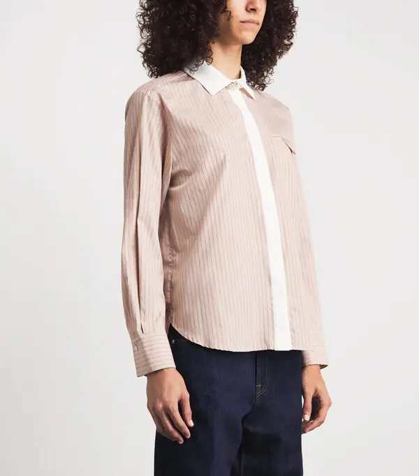 Sandro Cotton Stripe Contrast-collar Shirt