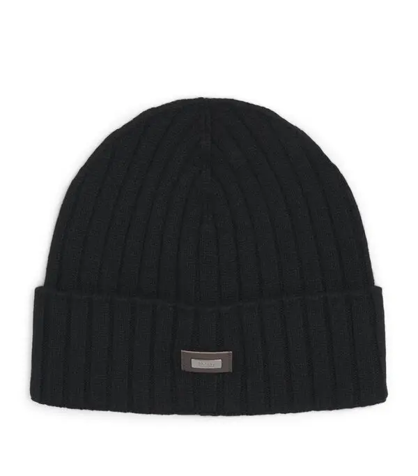 Herno Cashmere Logo Patch Beanie