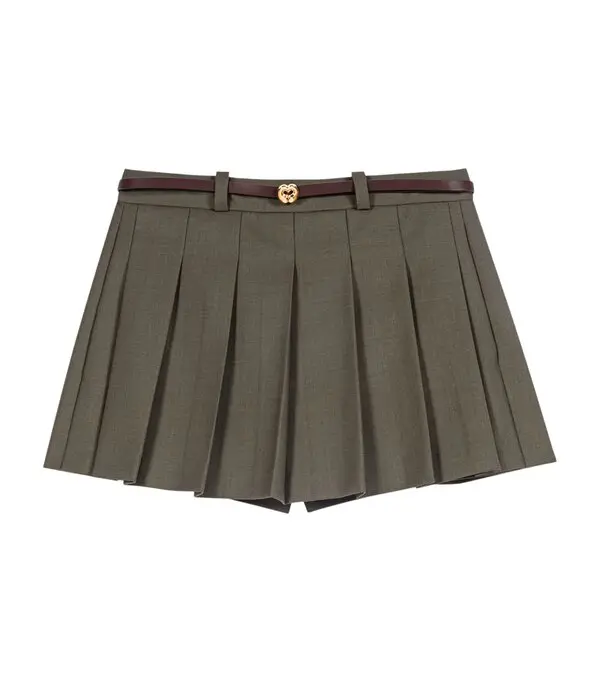 Maje Wool-blend Pleated Skort