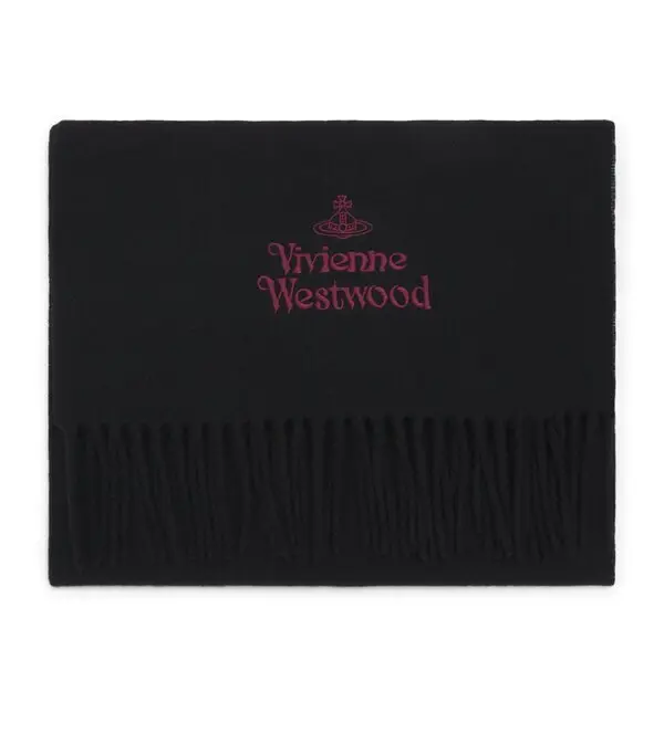 VIVIENNE WESTWOOD Wool Embroidered Logo Scarf