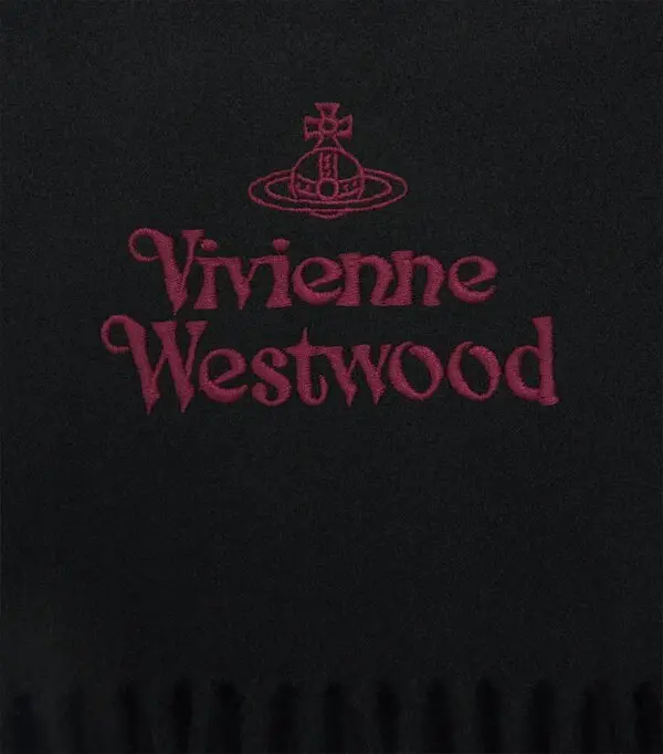 VIVIENNE WESTWOOD Wool Embroidered Logo Scarf