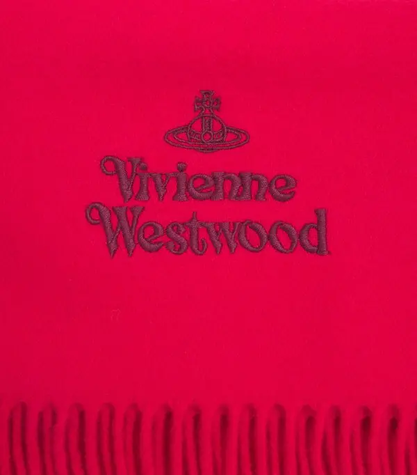 VIVIENNE WESTWOOD Wool Embroidered Logo Scarf