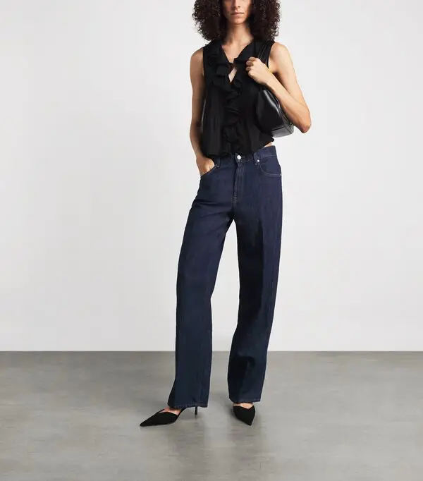 7 For All Mankind Stovepipe High-rise Straight Jeans