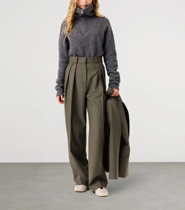 Maje Wool-blend Pleated Trousers