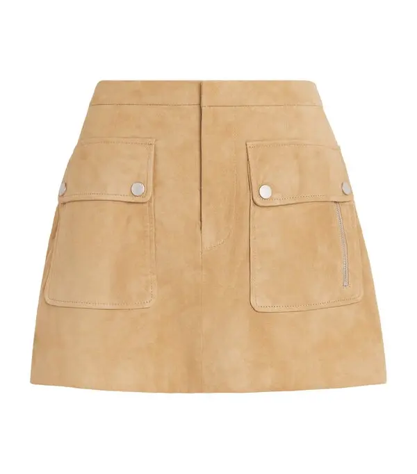 FRAME Suede The Safari Mini Skirt