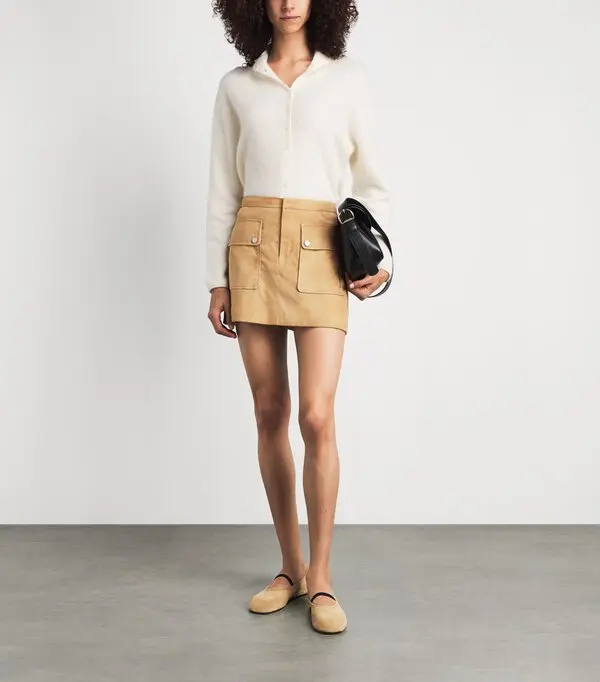 FRAME Suede The Safari Mini Skirt