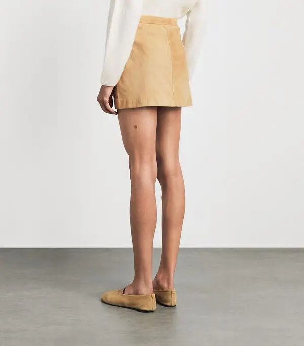 FRAME Suede The Safari Mini Skirt