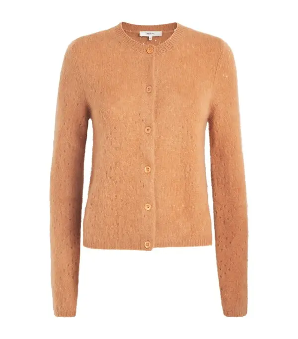 FRAME Wool-cashmere Airy Teddy Cardigan - Brown