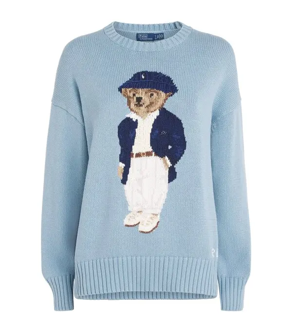 Polo Ralph Lauren Cotton Polo Bear Sweater - Blue