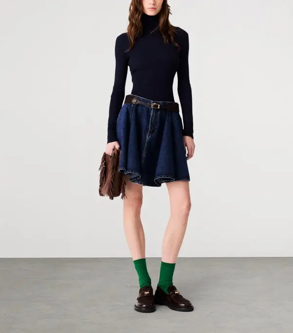 Maje Wool-silk Rollneck Sweater