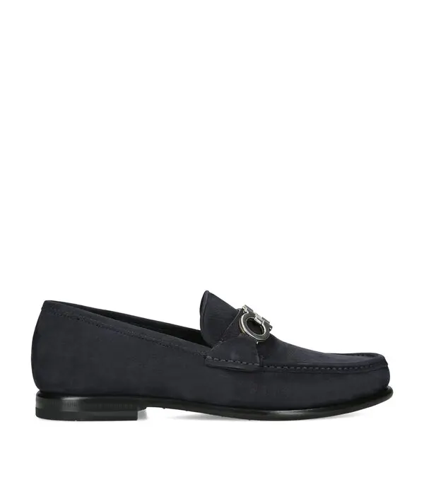 FERRAGAMO Nubuck Gancini Loafers