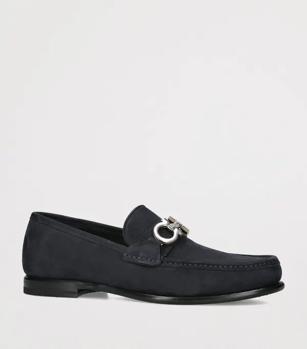 FERRAGAMO Nubuck Gancini Loafers