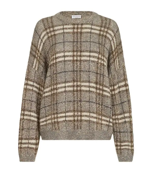 Brunello Cucinelli Sequin Check Sweater
