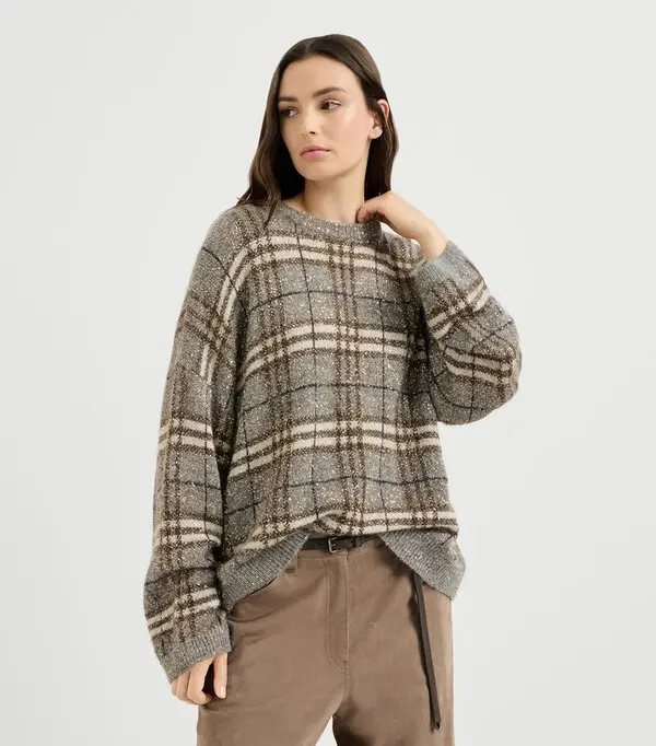 Brunello Cucinelli Sequin Check Sweater