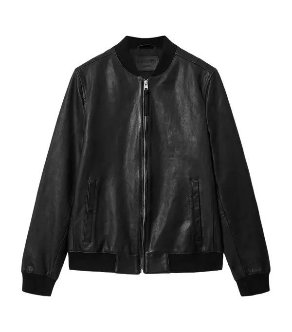 ALLSAINTS Leather Morten Bomber Jacket