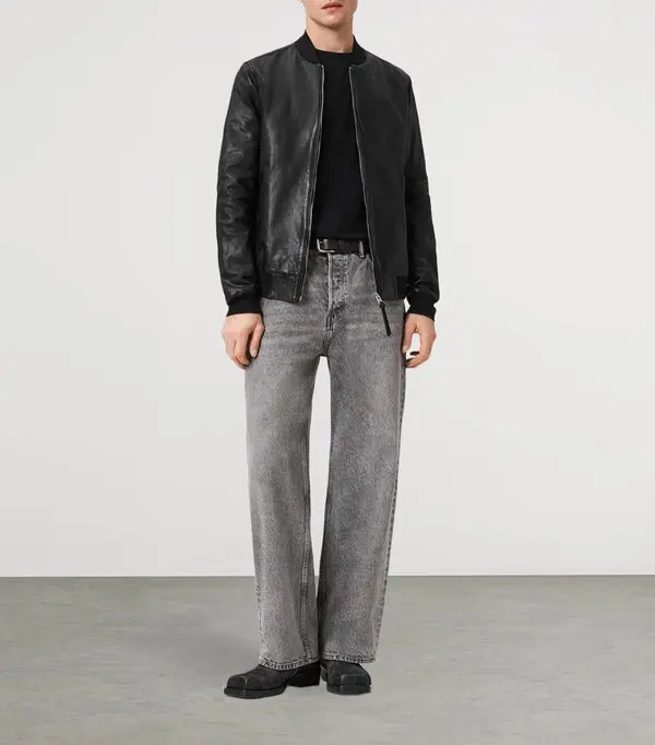 ALLSAINTS Leather Morten Bomber Jacket