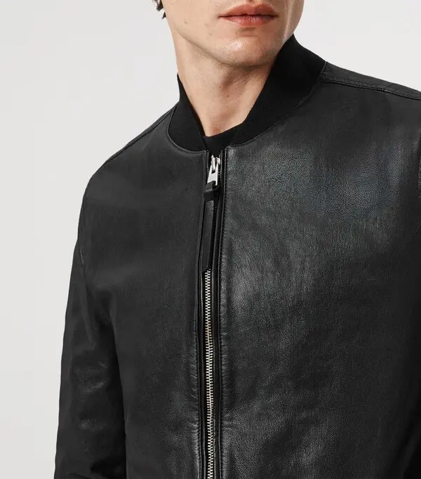 ALLSAINTS Leather Morten Bomber Jacket
