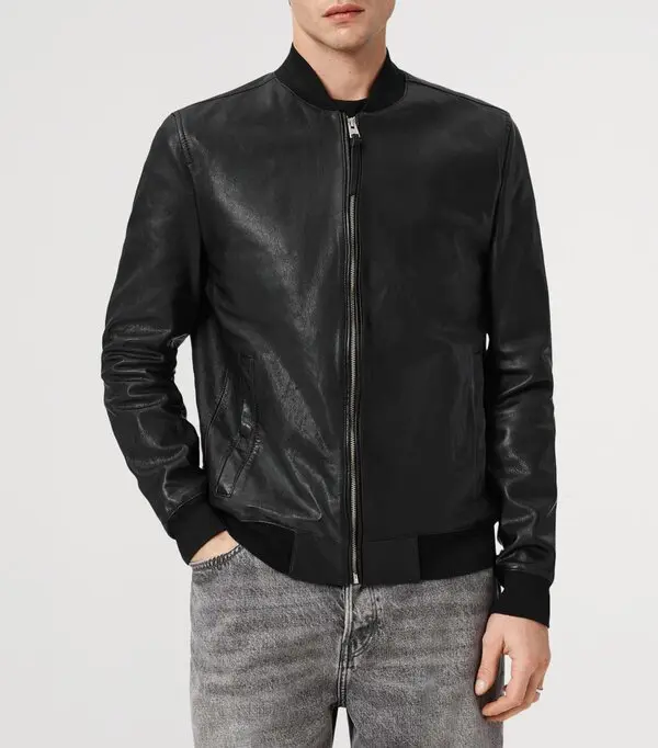 ALLSAINTS Leather Morten Bomber Jacket