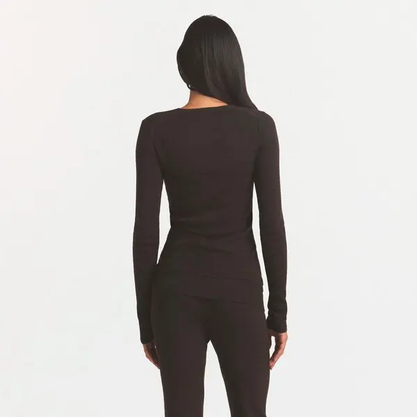 SKIMS Long Sleeve V Neck | Deep Neutral | | Essential Sweaters