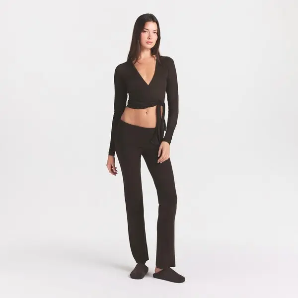 SKIMS Wrap Sweater | Deep Neutral | | Essential Knit - Espresso