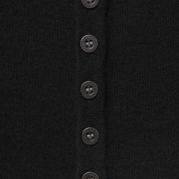 SKIMS Rounded Cropped Cardigan | Black | | Essential Sweaters