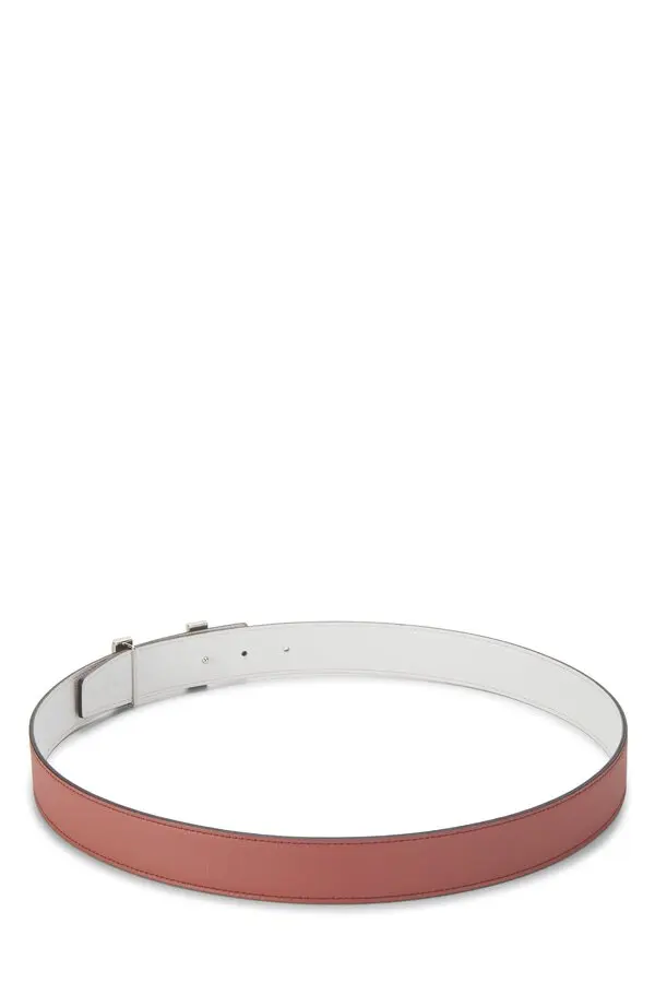Hermès White Quizz Reversible Belt 90