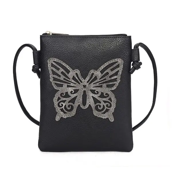 MKF COLLECTION BY MIA K. Black Skyli Crossbody Bag - Silver/black