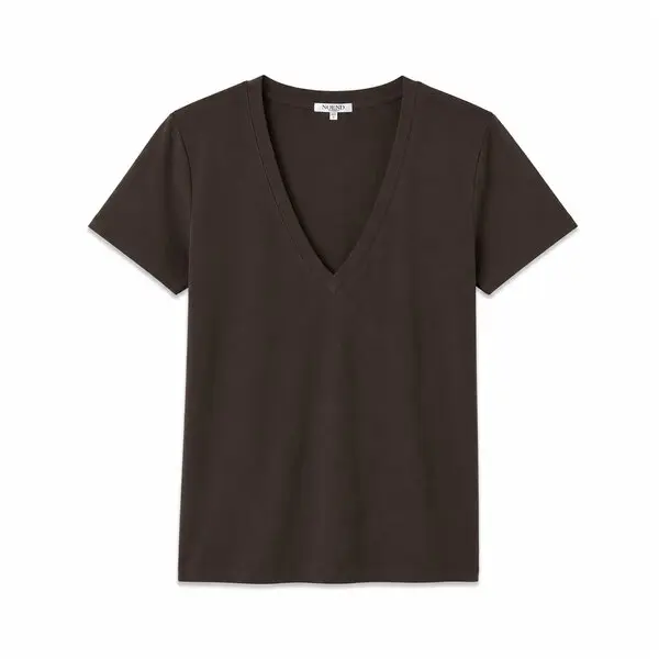 NOEND Supima Cotton Deep V-neck Tee In Dark