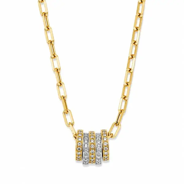 Persia Donà Jewelry Two Tone Tiny Rings Necklace - Gold