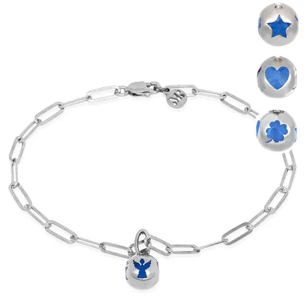 MYRTO KATRAMADOU JEWELLERY Blue / Silver Melina Bracelet Silver Royal Blue-angel, Star, Heart, Trefoil - Blue/silver