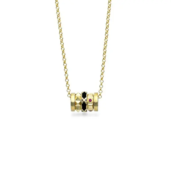 MYRTO KATRAMADOU JEWELLERY Red / Gold / Black Versa Ruby Necklace