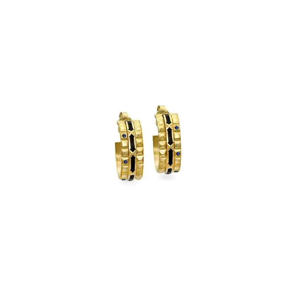 MYRTO KATRAMADOU JEWELLERY Blue / Gold / Black Versa Sapphire Mini Hoops