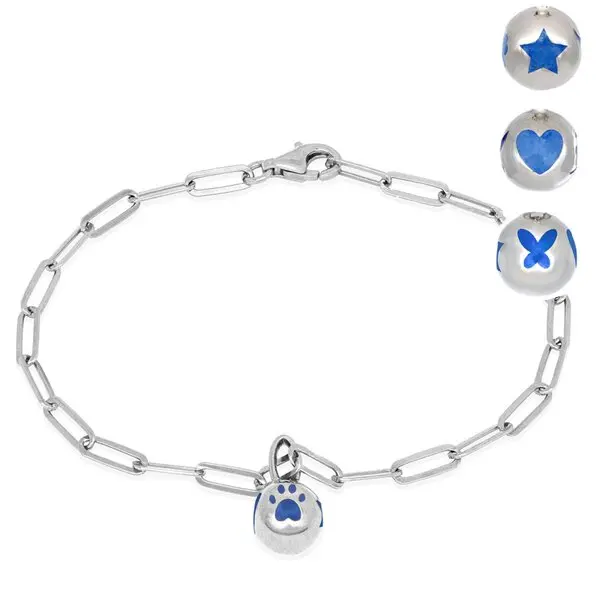MYRTO KATRAMADOU JEWELLERY Blue / Silver Melina Bracelet Silver Royal Blue Paw, Heart, Butterfly, Star - Blue/silver