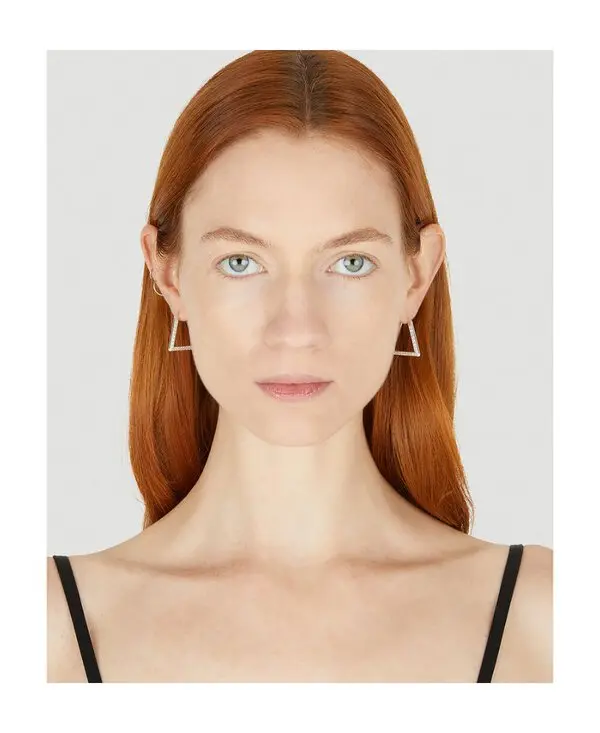 Bottega Veneta Logo Engraved Triangle Earrings
