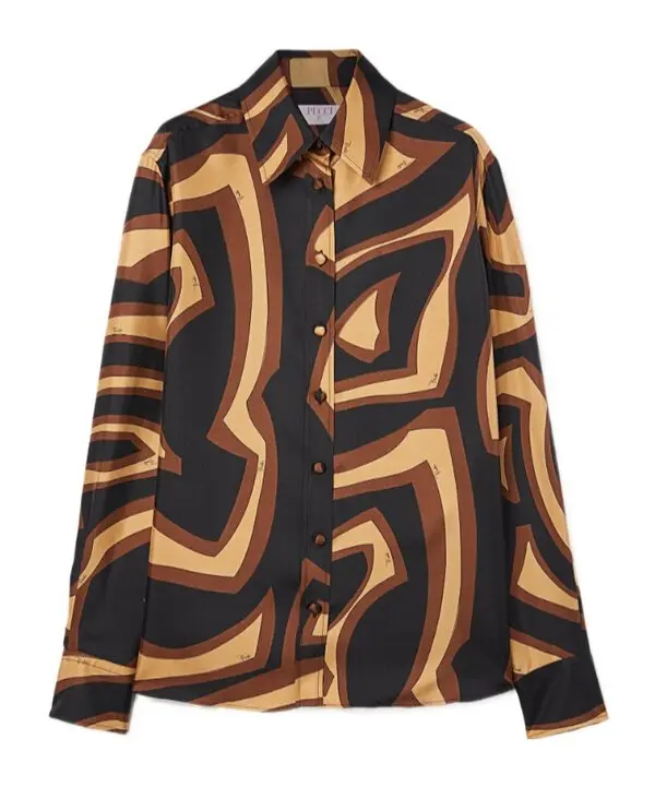 Emilio Pucci Labirinto Printed Twill Shirt - Black