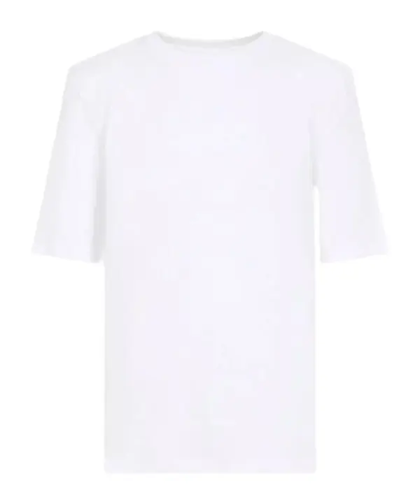 THE FRANKIE SHOP Carrington Padded Shoulder T-shirt - White
