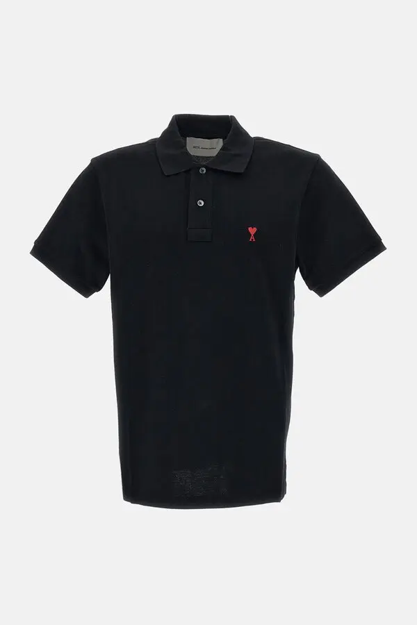 AMI Paris Polo Red De Coeur - Nero