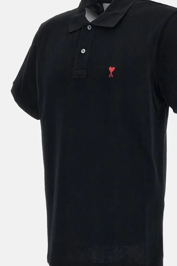 AMI Paris Polo Red De Coeur - Nero