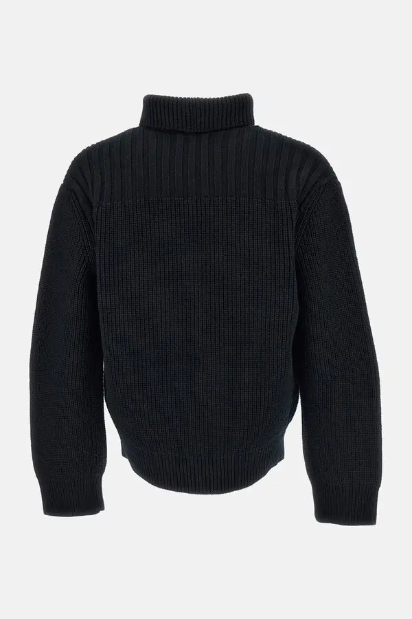 Dries Van Noten Cardigan In Lana Marino M.k - Nero