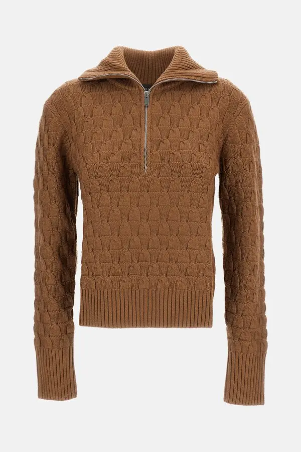 WALES BONNER Maglia Acoustic Mezza Zip In Lana