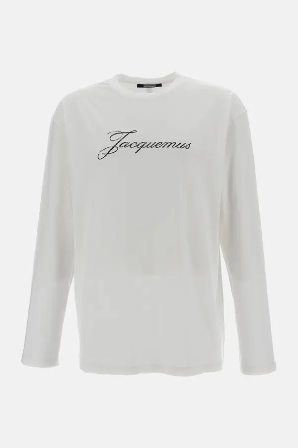 Jacquemus T-shirt A Maniche Lunghe Con Logo - White