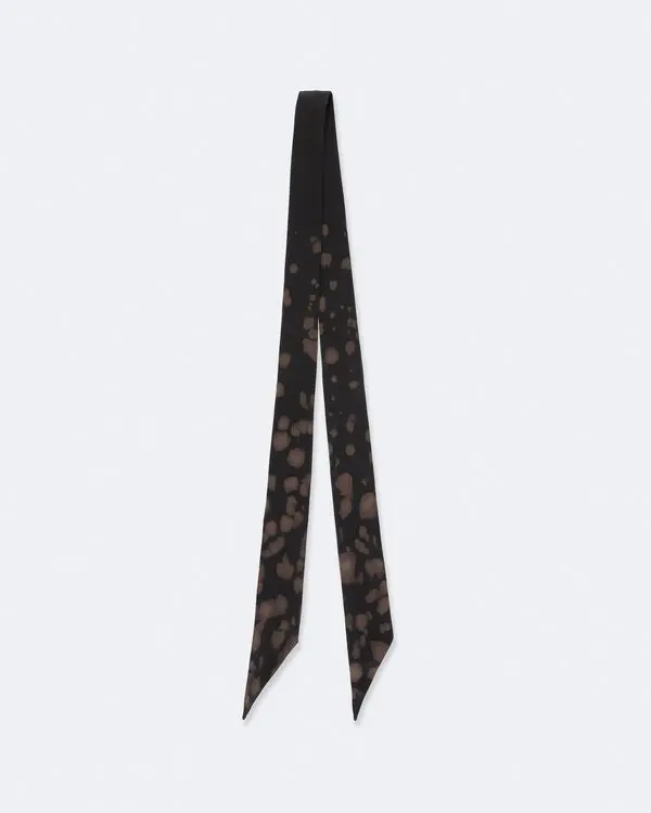 ALLSAINTS Effusion Printed Skinny Silk Scarf - Black