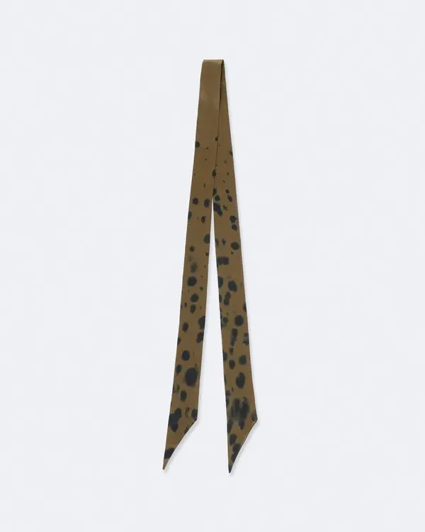 ALLSAINTS Effusion Printed Skinny Silk Scarf - Brown